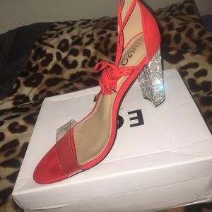 Shoes | Lace Up Diamant Red Heels | Poshmark